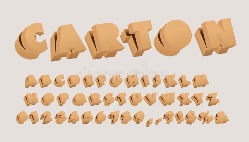 Carton Style Font Design, Alphabet Letters and Numbers, Eps10 Vector ...
