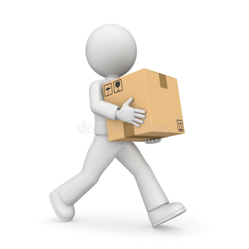 Person carrying boxes stock illustration. Illustration of cargo - 26076226