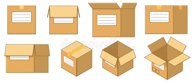 Carton Box Address Label Delivery Packaging Stock Vector - Illustration ...