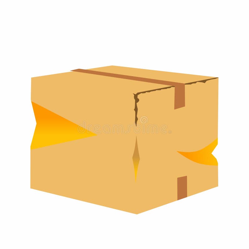 Carton Box Damaged, Package Sent Damaged, Carton Box Flat. Stock Vector ...