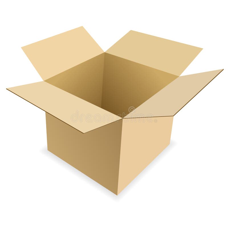 Open cute cardboard box stock vector. Illustration of express - 7300633