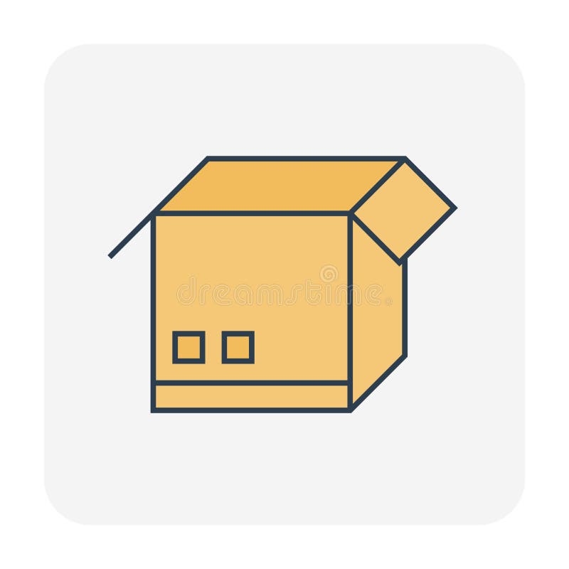 Carton box icon stock vector. Illustration of flat, industry - 193508925