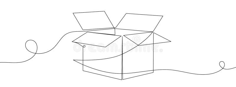 Cardboard Box Line Drawing Stock Illustrations – 2,196 Cardboard Box ...