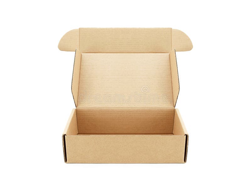 Open and Empty Single White Gift Box with Simple Red Ribbon Bow Wrapped ...