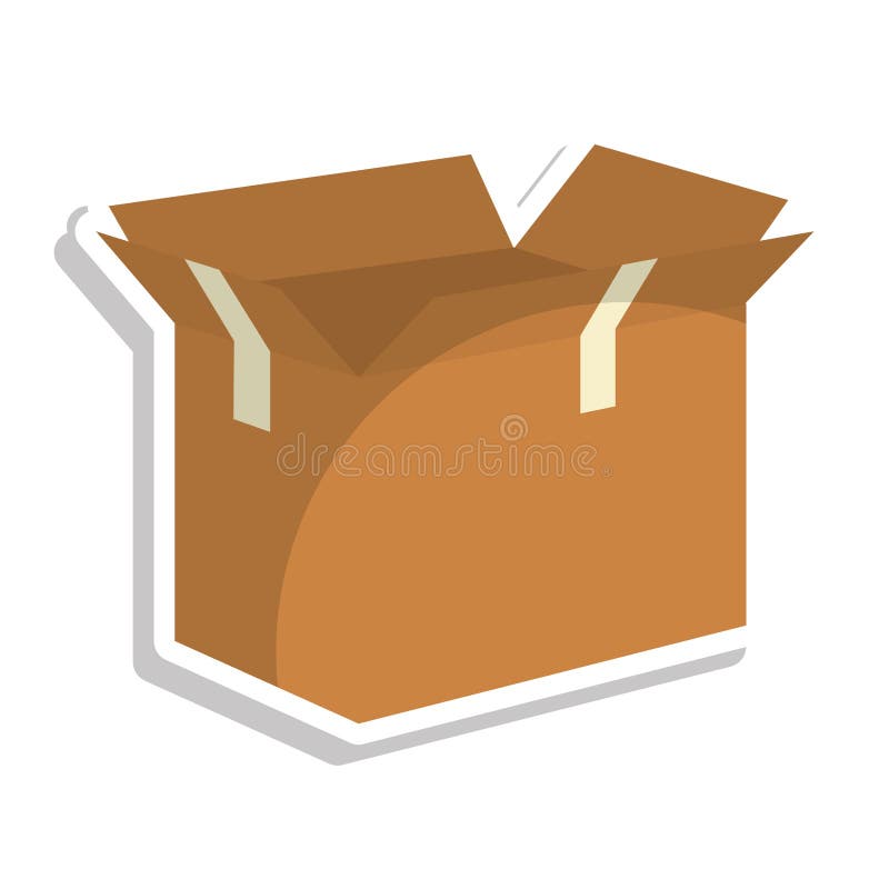 Carton Box Packing Isolated Icon Stock Illustration - Illustration of ...