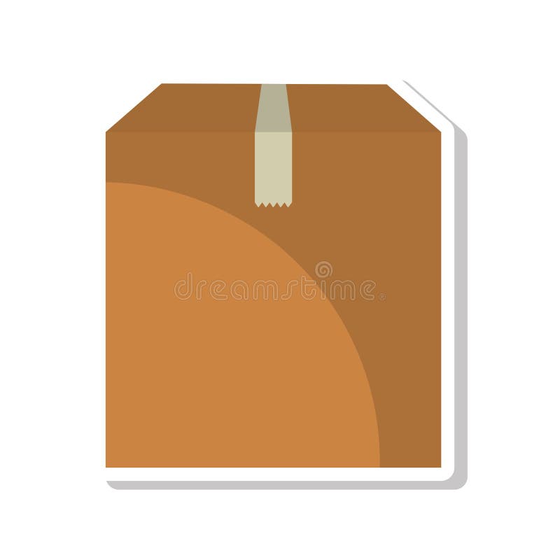 Carton Box Packing Isolated Icon Stock Illustration - Illustration of ...