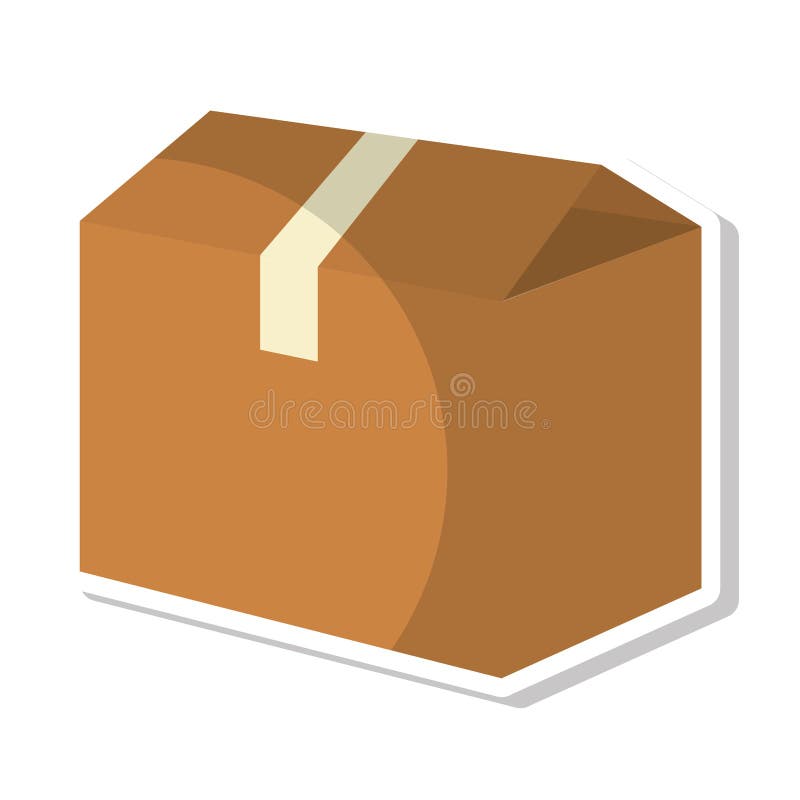 Carton Box Packing Isolated Icon Stock Illustration - Illustration of ...