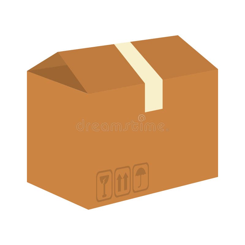 Carton Box Packing Isolated Icon Stock Illustration - Illustration of ...