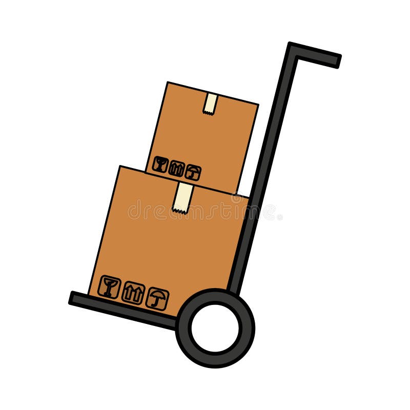 Carton Box Packing Isolated Icon Stock Illustration - Illustration of ...