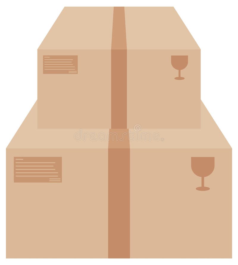 Carton Box Stack in Cartoon Design Stock Vector - Illustration of ...