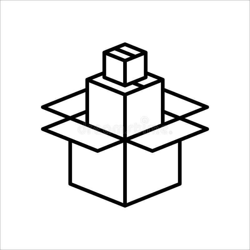 Carton Box Thin Line Icon , Vector and Illustration Stock Vector ...