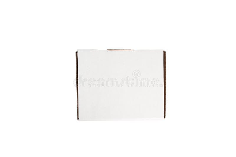 Carton Box Top View, Isolated White Cardboard Parcel Mockup Stock Image ...