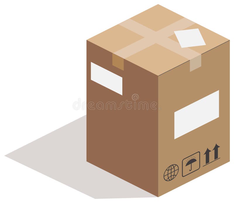 Carton box on white stock vector. Illustration of vector - 60331358