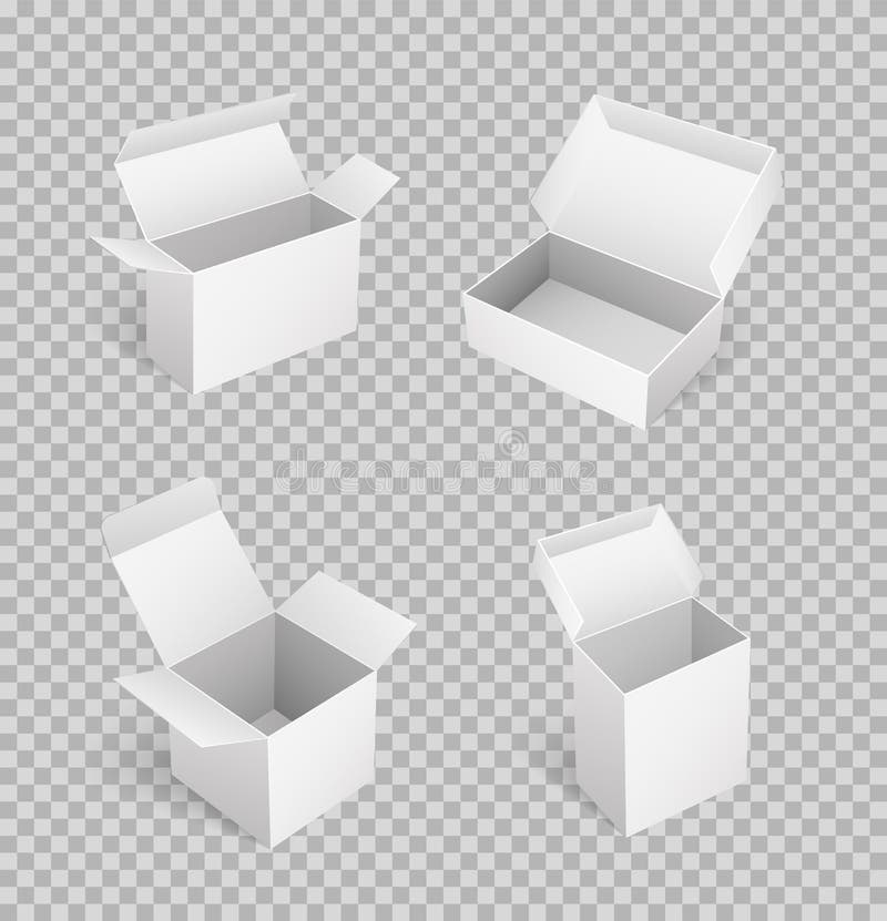 Carton Boxes and Opened Empty Packages Vector Stock Vector ...