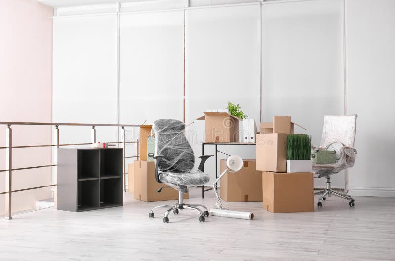 Carton Boxes with Stuff in Room Stock Image - Image of group, empty ...