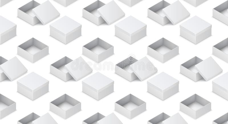 Carton Boxes Variations Isometric Realistic Vector Pattern Stock Vector ...