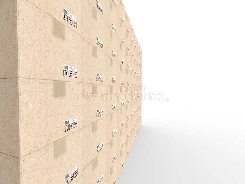 Carton boxes wall stock photo. Image of brown, shipping - 81997760
