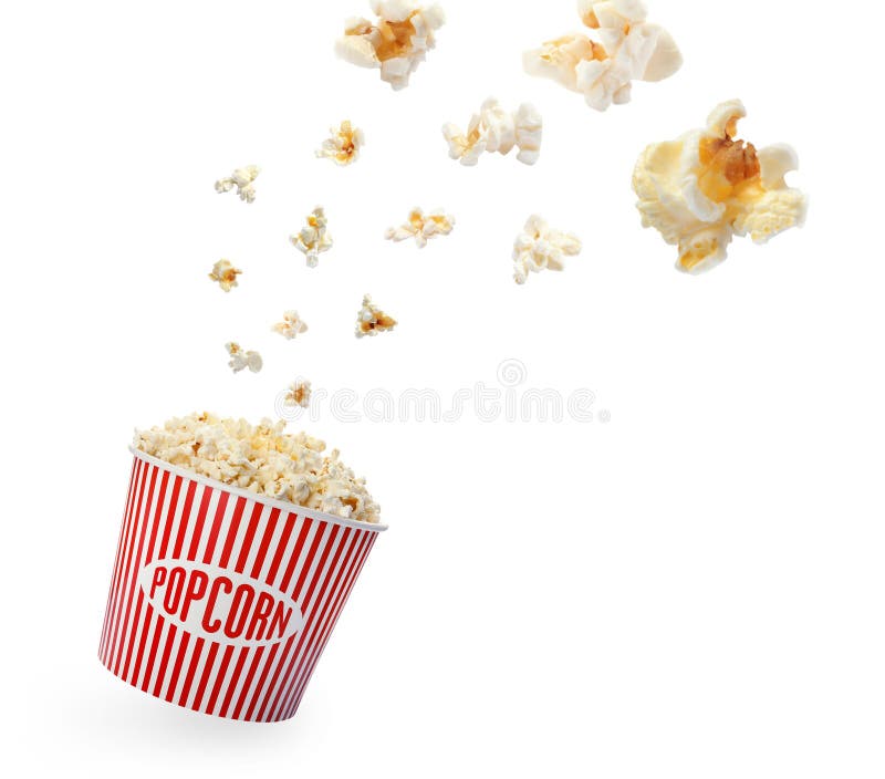 Carton Bucket with Delicious Fresh Popcorn Stock Photo - Image of ...
