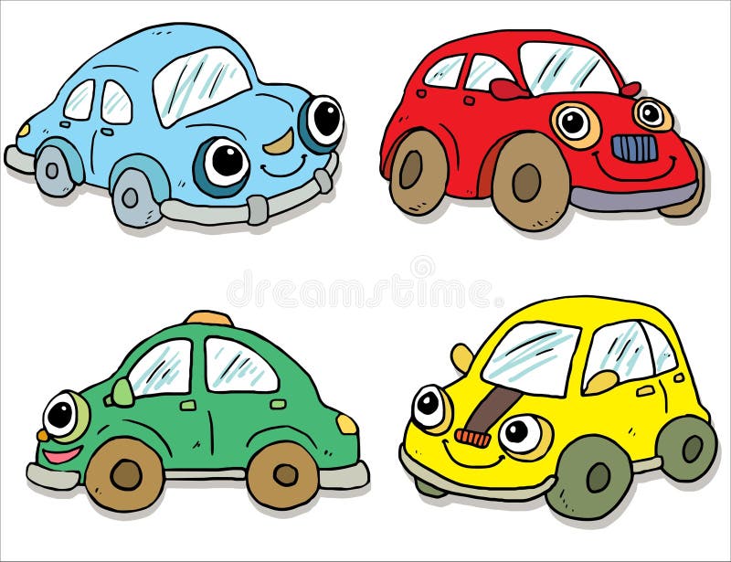 Carton Cars Print Vector Art Stock Vector - Illustration of shape ...