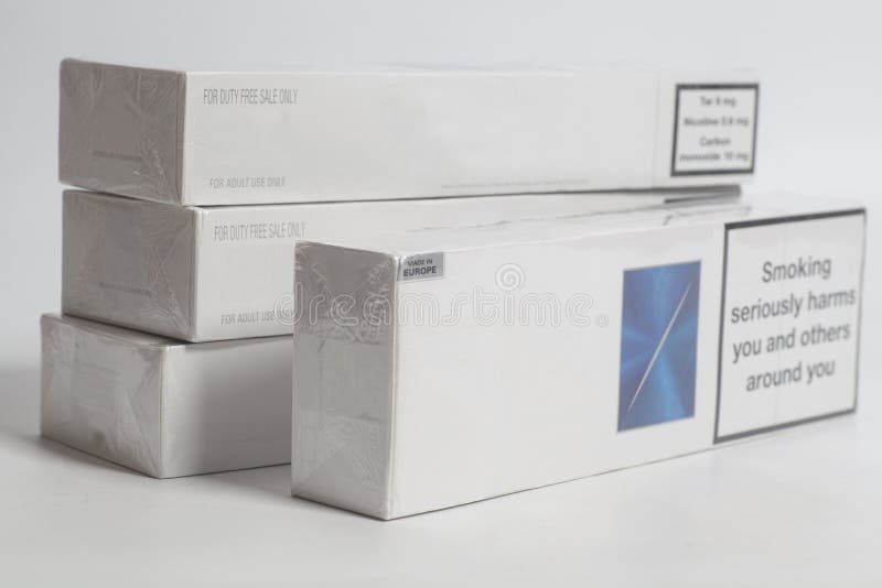 Carton of Cigarettes, on White Background Stock Image - Image of abuse ...