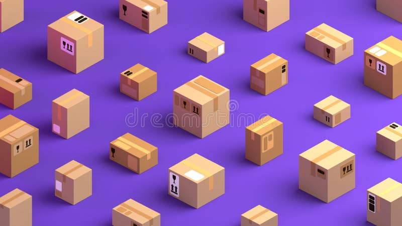 Carton Delivery Packaging 3d Illustration Stock Illustration ...