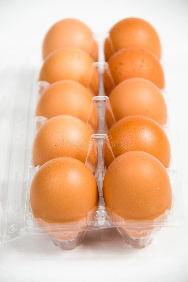 Carton of Fresh Free Range Eggs on a White Background. Stock Image ...