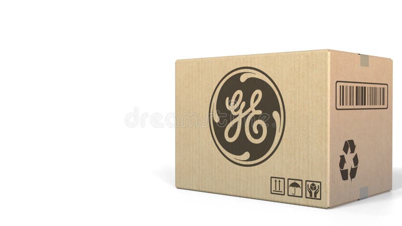 Carton with General Electric Logo. Editorial 3D Rendering Editorial ...