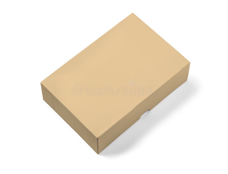 Carton Gift Box with Cover, Isolated Stock Image - Image of closed ...