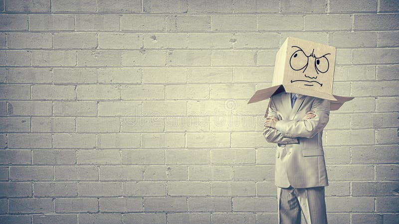 Carton head stock photo. Image of depressed, face, drawn - 48726074