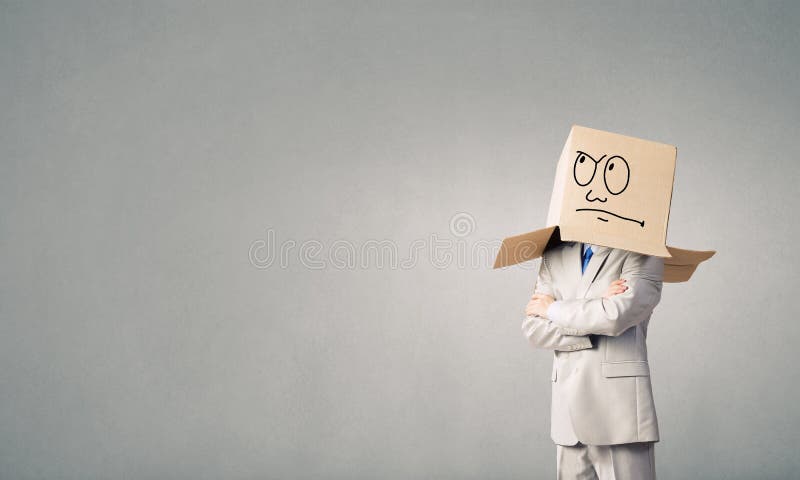 Carton head stock photo. Image of violence, businessman - 49914582