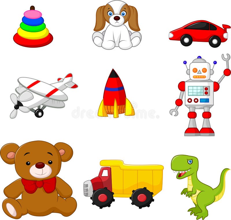 Carton Kid S Toy Collection Stock Vector - Illustration of dinosaur ...