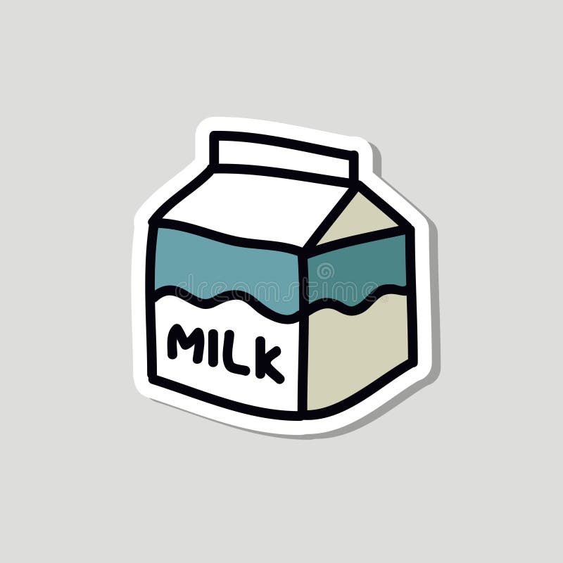 Carton of Milk Doodle Icon, Vector Illustration Stock Illustration ...