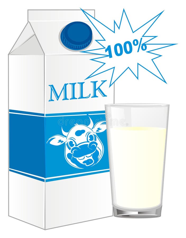 Milk and two objects stock illustration. Illustration of packaging ...