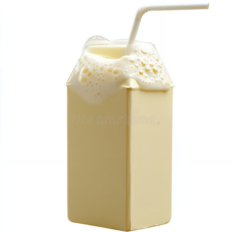A Carton of Milk with a Straw Ready To Drink Stock Illustration ...