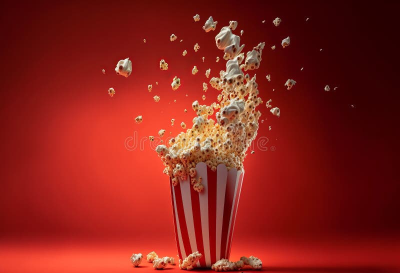 Popcorn Exploding from Inside the Popcorn Box Stock Illustration ...