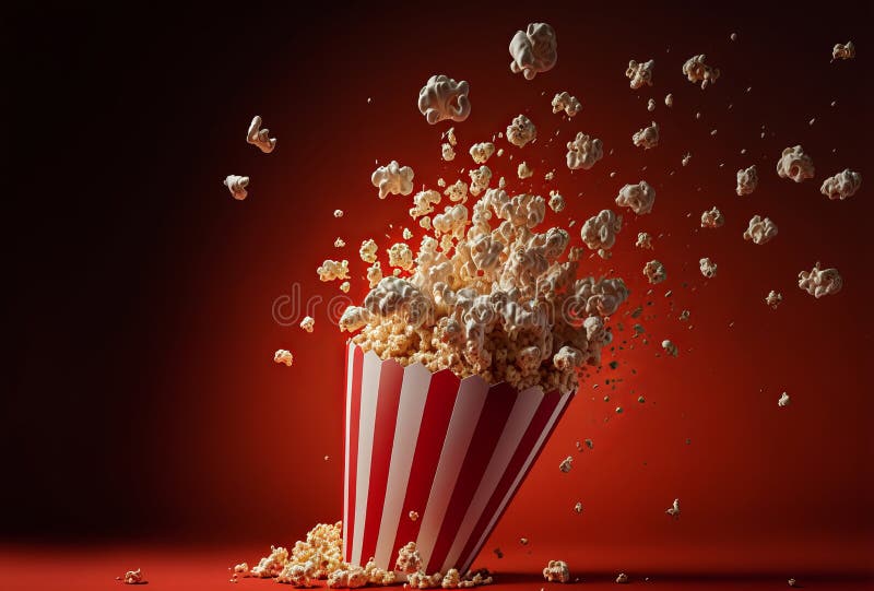 Popcorn Exploding from Inside the Popcorn Box Stock Illustration ...