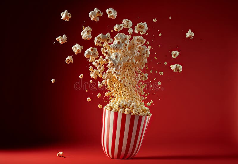 Popcorn Exploding from Inside the Popcorn Box Stock Illustration ...
