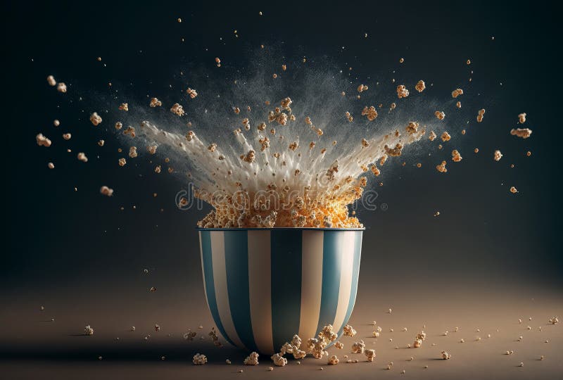 Popcorn Exploding from Inside the Popcorn Box Stock Illustration ...