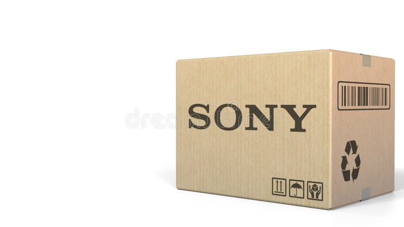 Carton with Sony Logo. Editorial 3D Rendering Editorial Image ...