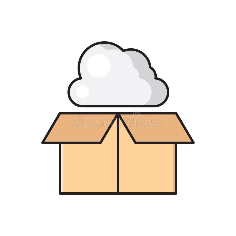 Carton Vector Flat Color Icon Stock Vector - Illustration of shadow ...