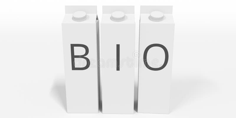 Cartons with BIO Text. 3D Rendering Stock Illustration - Illustration ...