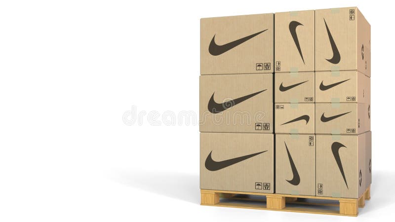 Cartons with Nike Logo. Editorial 3D Animation Stock Footage - Video of ...