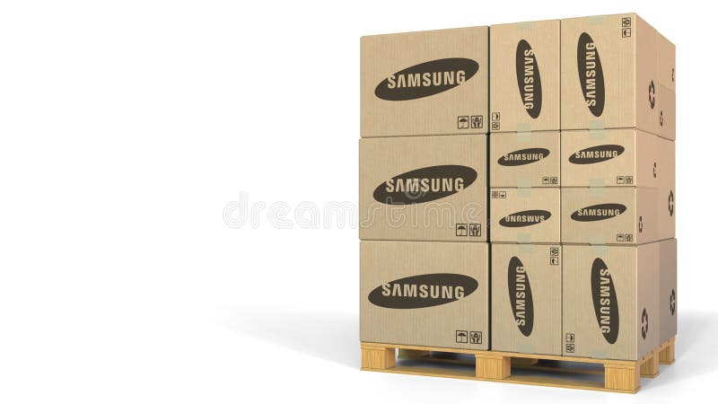 Cartons with Samsung Logo. Editorial 3D Rendering Editorial Photo ...