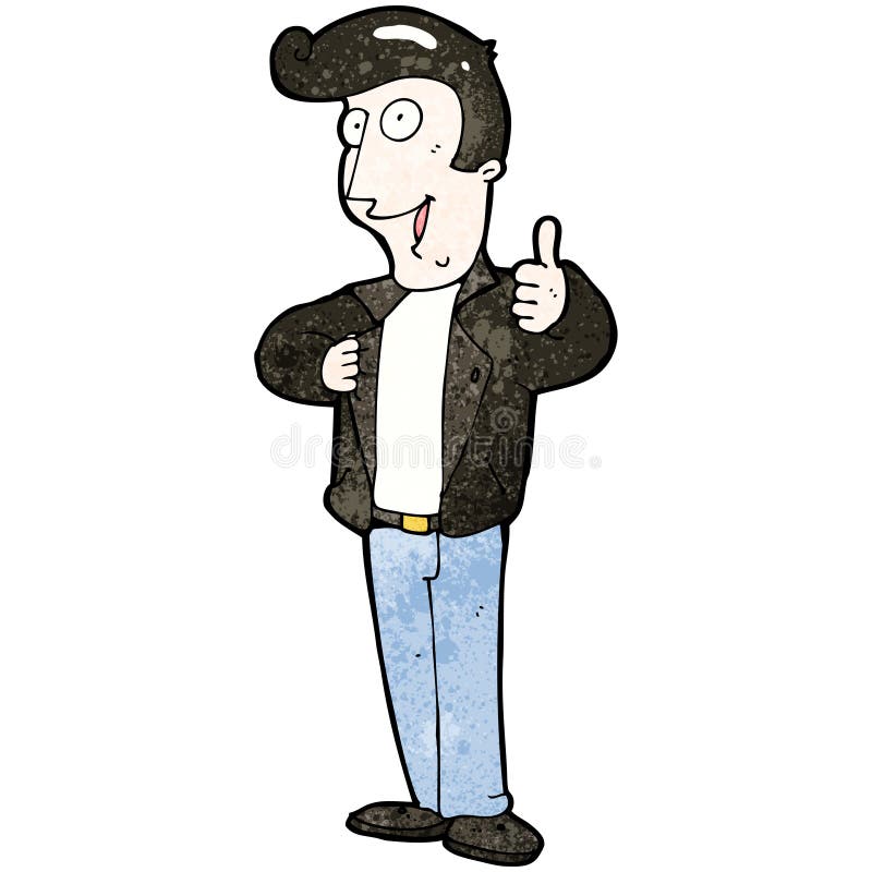 Cartoon Cool Guy In Leather Jacket - Free Photo from StockFreeImages