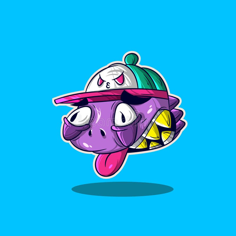 Cartoon Lizard Monster in Hat Stock Vector - Illustration of clothing ...