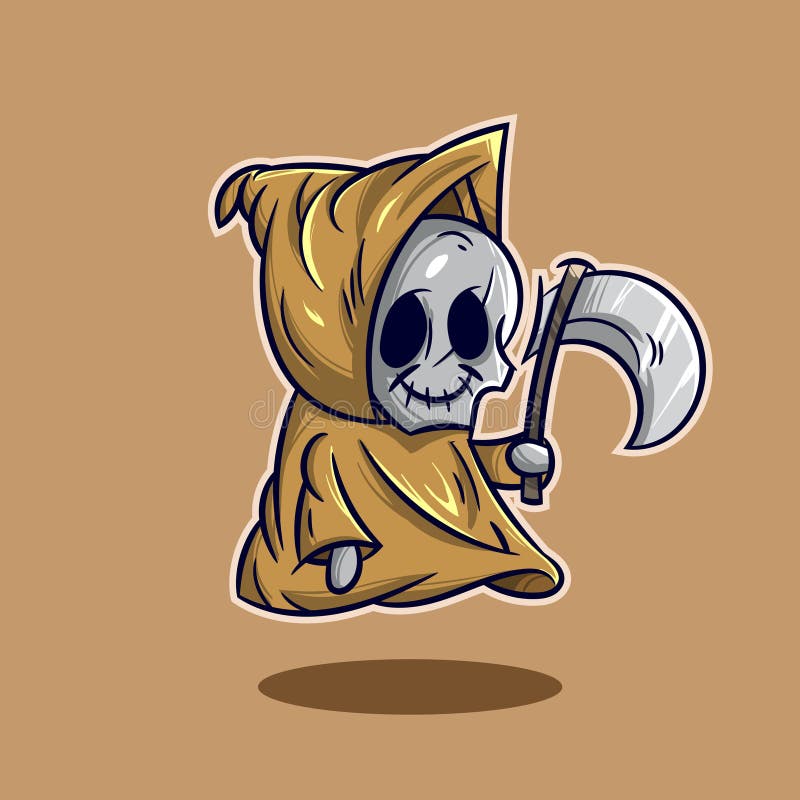 Grim Reaper Monster Cartoon Stock Vector - Illustration of head ...