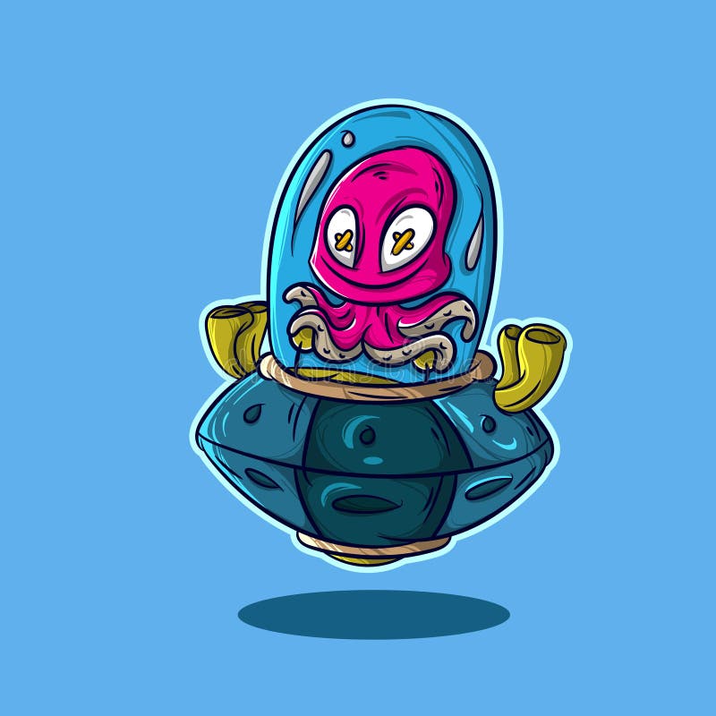 Octopus Alien Monster Cartoon Stock Vector - Illustration of diagram ...