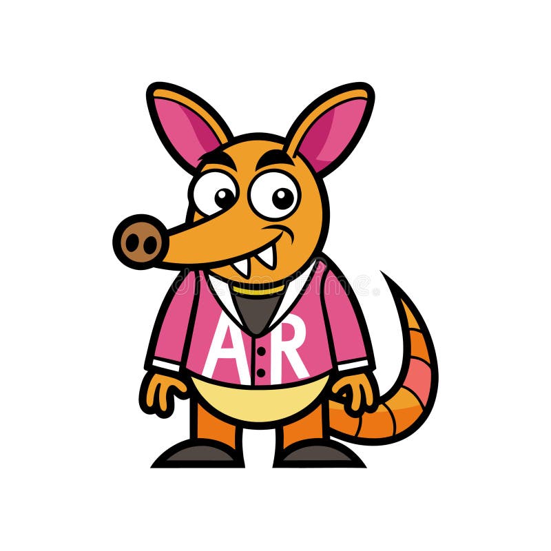 Cartoon Aardvark in Retro Play Stock Photo - Illustration of creative ...