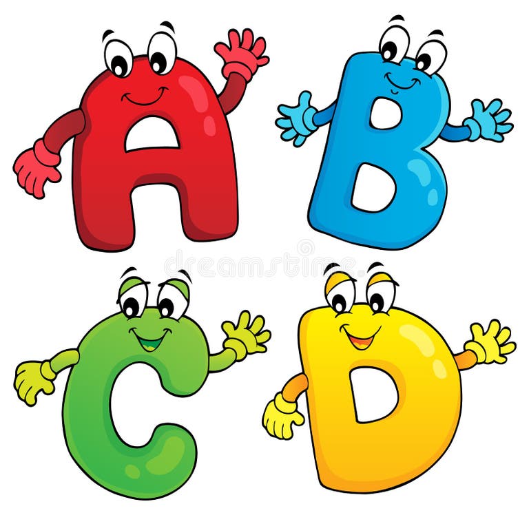 Cartoon ABCD Letters Theme 2 Stock Vector - Illustration of decoration ...