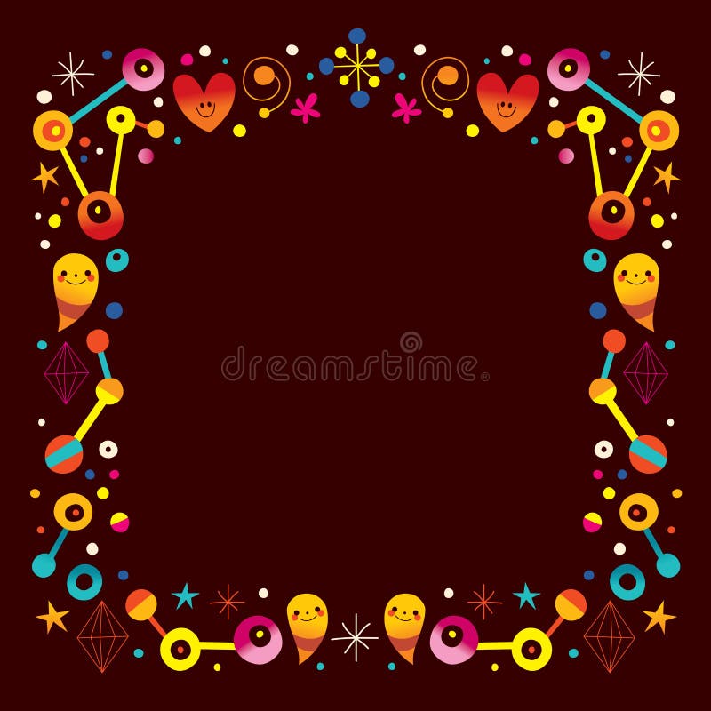 Retro cartoon frame stock vector. Illustration of element - 44156262